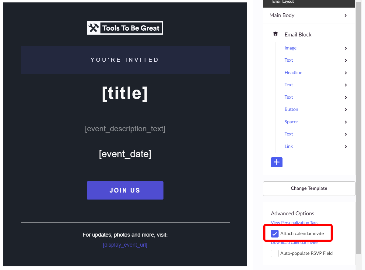 How Do I Add A Calendar Invitation To My Emails Splash Help Center